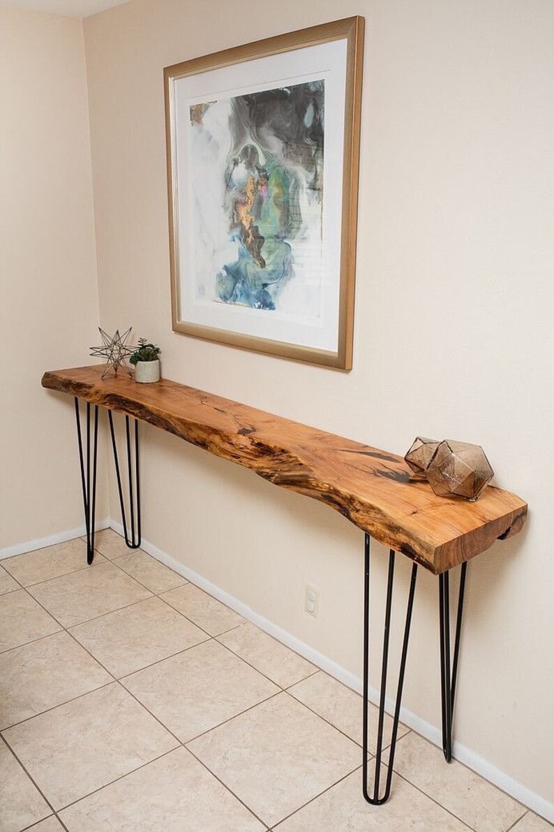 Unique Home Entryway Furniture / Walnut Dresser / Rustic Longue Table / Console Hall Table ...