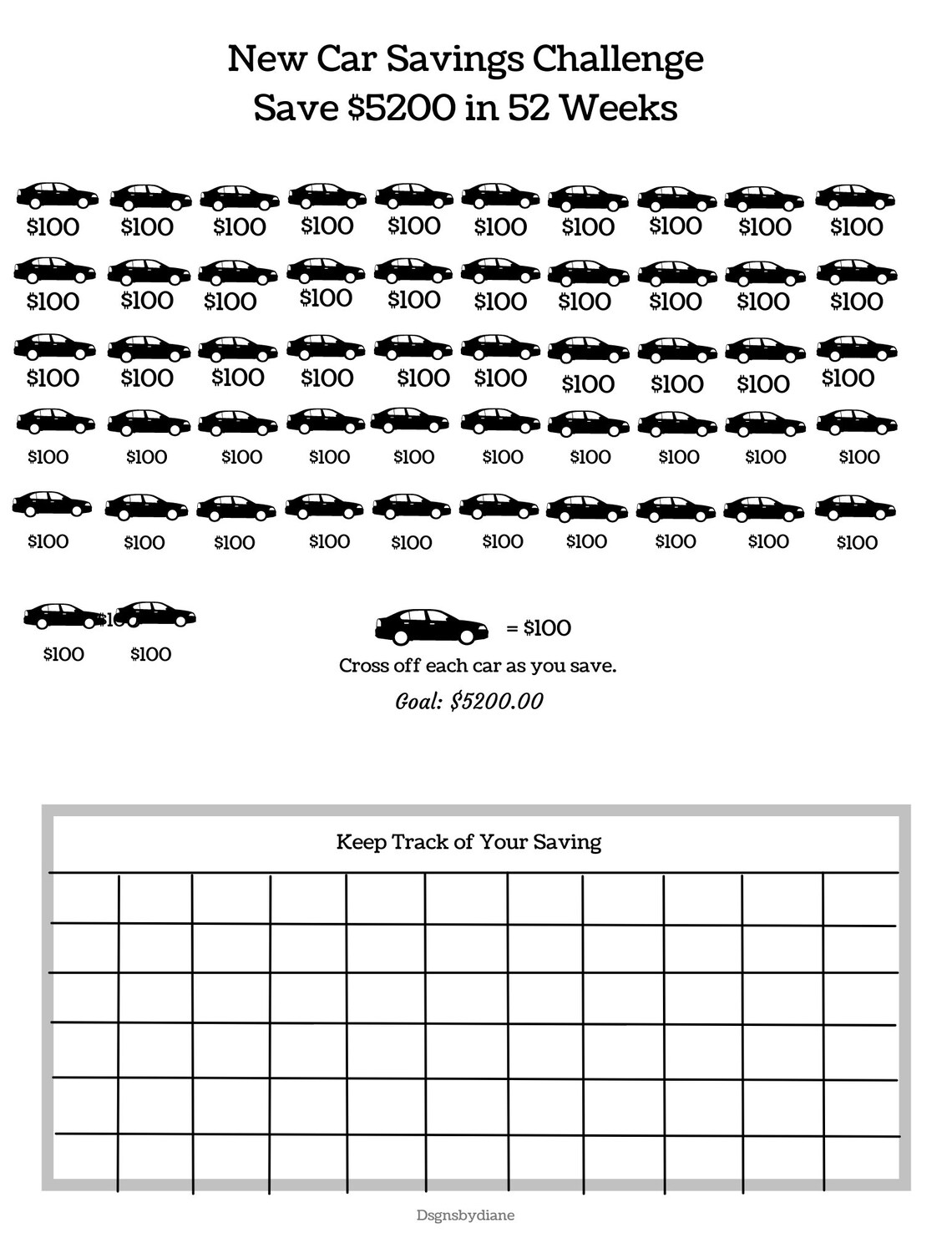 Saving Challenge, New Car, Saving, Planning, Car, - Etsy