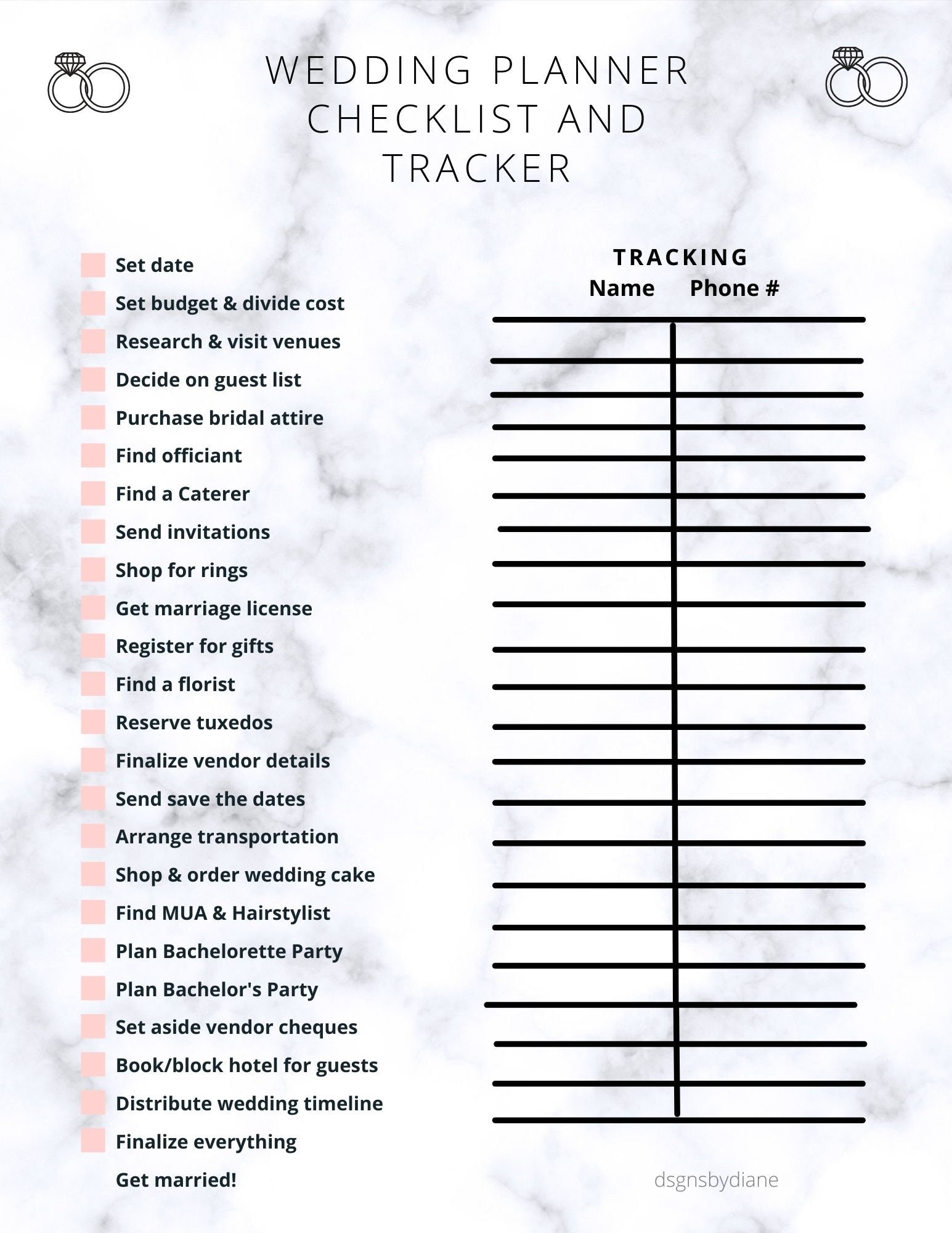 Wedding Planner and Tracker - Etsy