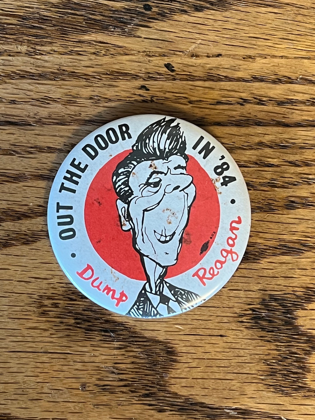 1984 Dump Reagan Pin Back Button "out the Door in '84". - Etsy