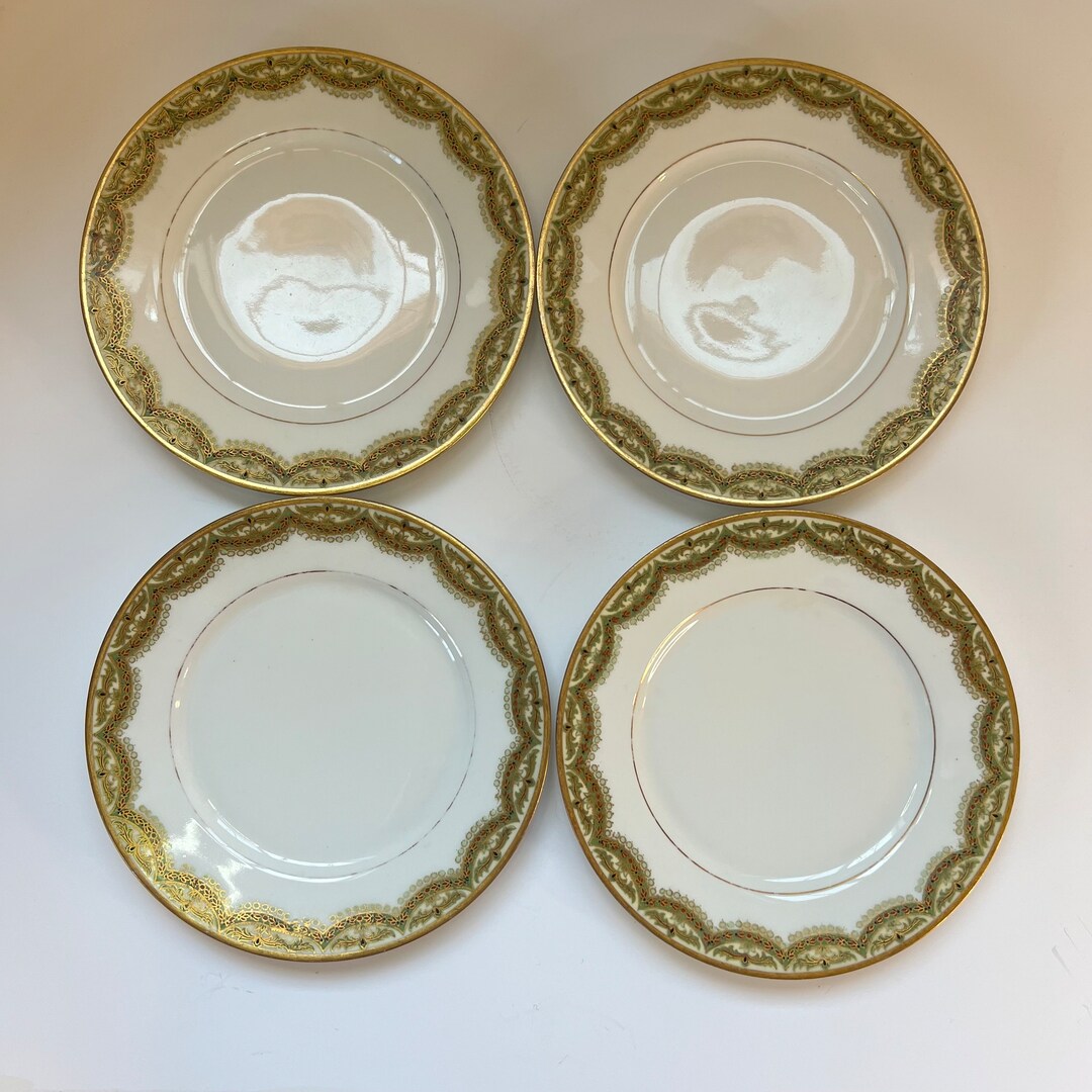 Set 4 Vintage Elite Works Limoges Floral Gold Rimmed Salad Plates 7. - Etsy