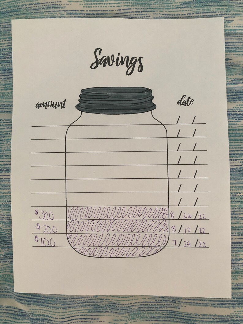 Savings Jar Template Digital Download printable - Etsy
