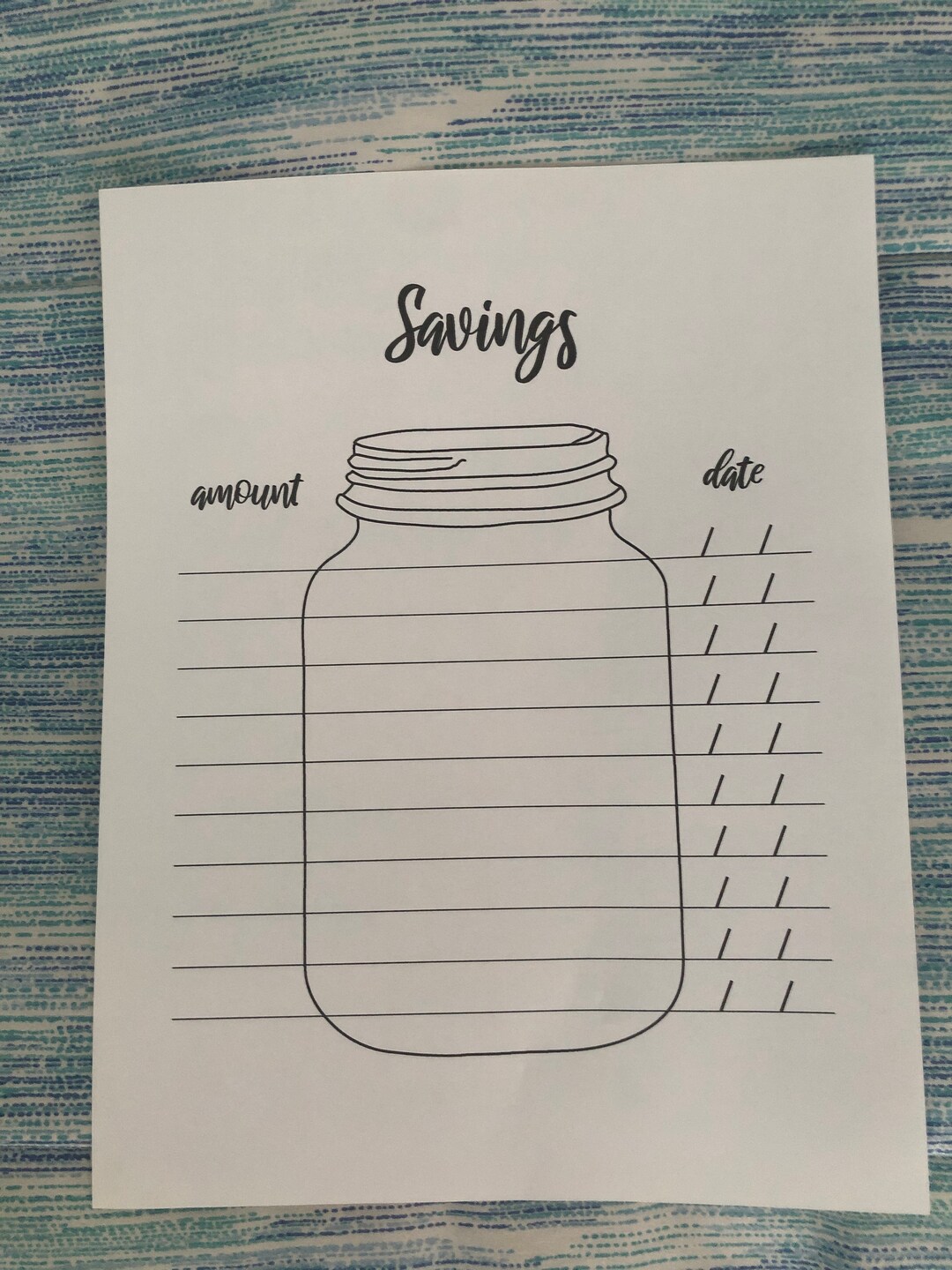 Savings Jar Template Digital Download printable - Etsy