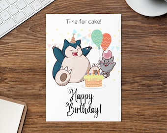 Snorlax Birthday Card - Etsy