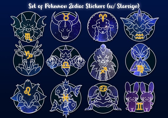 Starry Pokemon Zodiac Horoscope Stickers Pokemon Sticker - Etsy