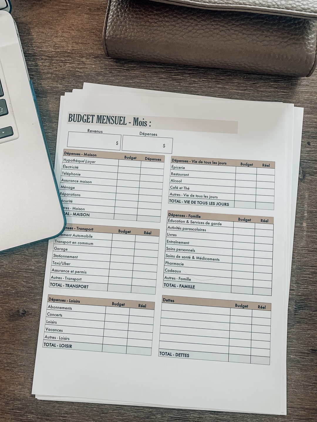 Monthly Budget Template - Printable - Etsy