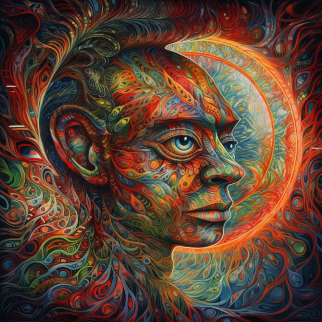 6 Bizarre Trippy Alex Gray Inspired DMT Faces, AI Generated, Psychedelic Poster, Psychedelic ...