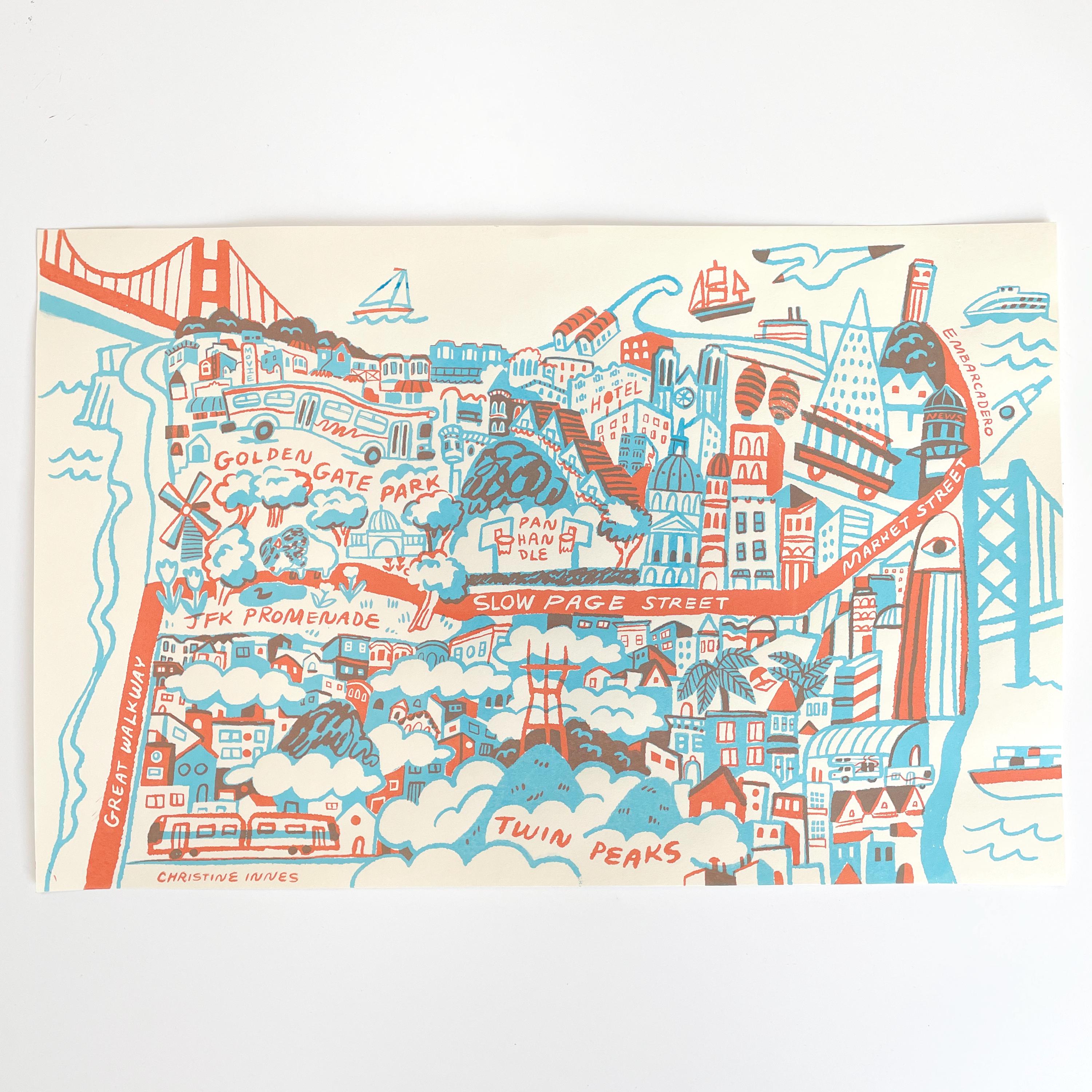 Ride a Bike Across San Francisco Map - Etsy