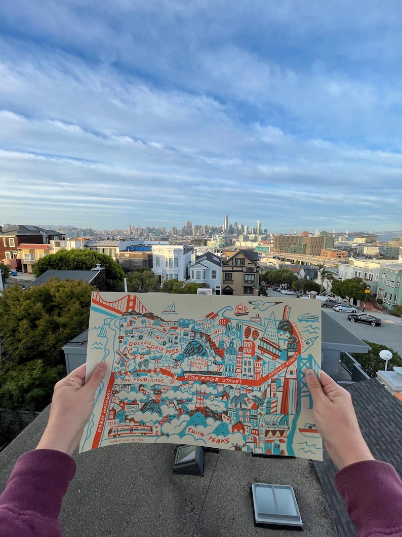 Ride a Bike Across San Francisco Map - Etsy