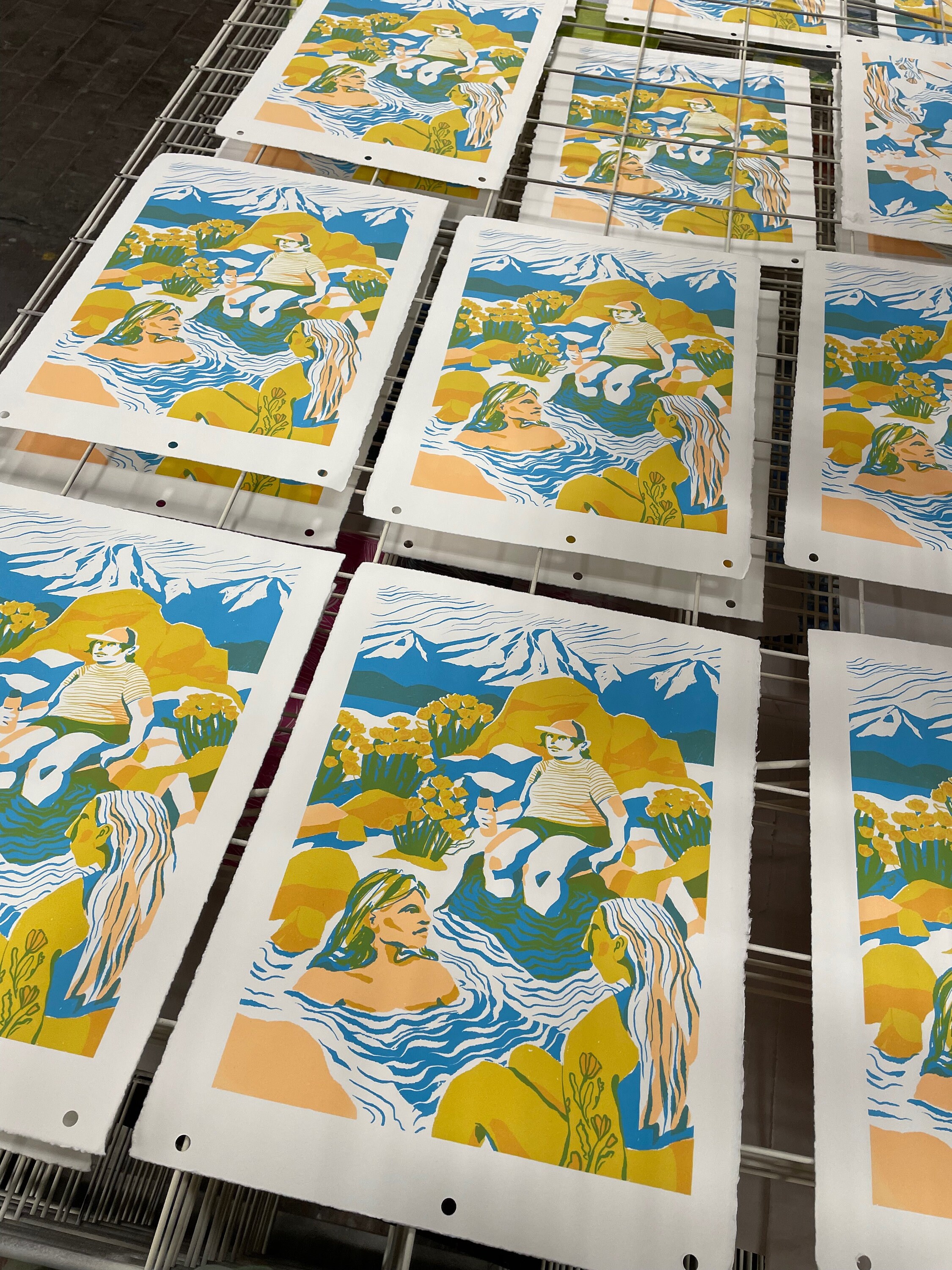 Eastern Sierra Hot Springs Friends Silkscreen Print - Etsy