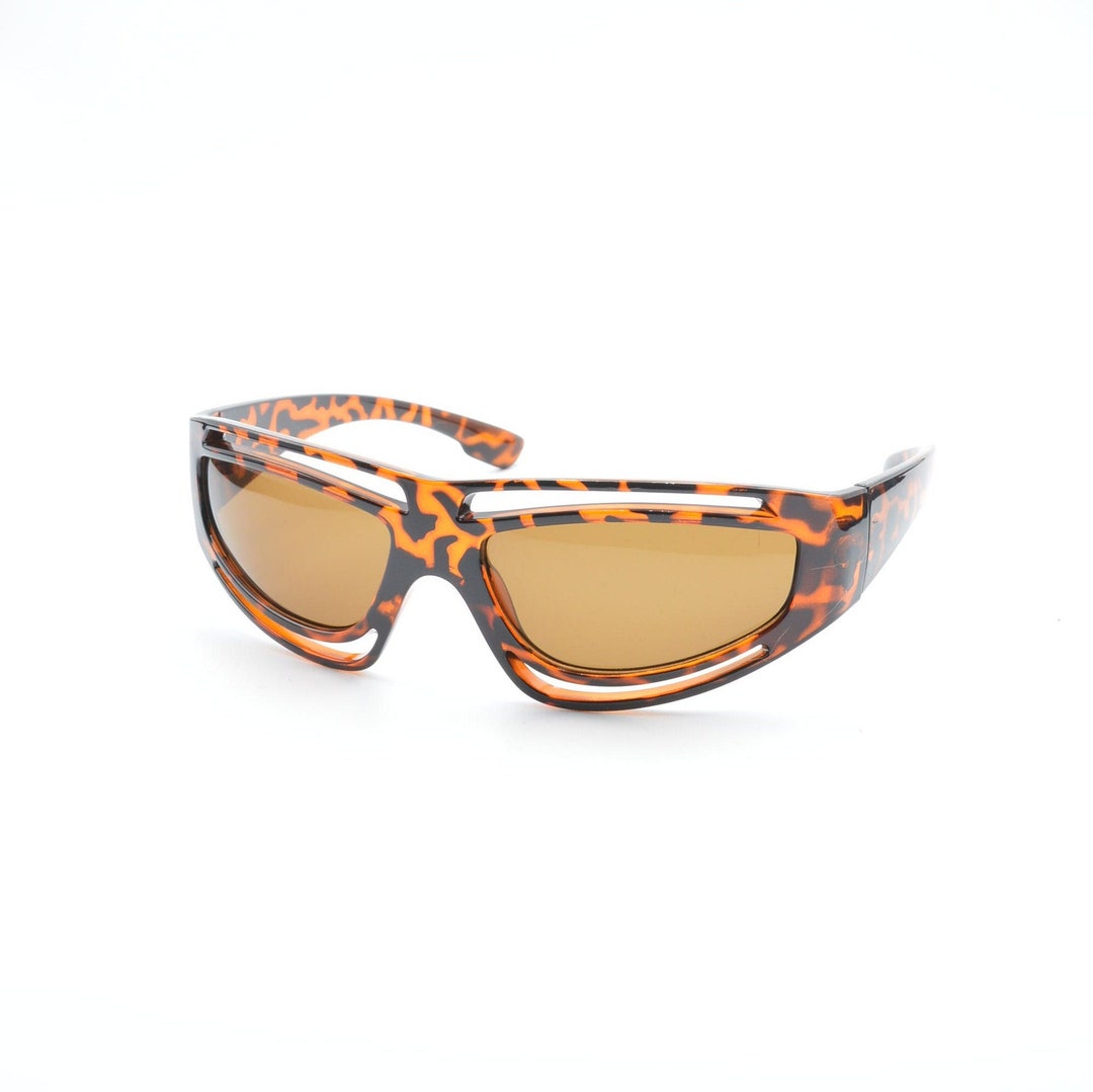 Brown Sports Rave Y2K Sunglasses ''TORO'' by Kellzo. - Etsy