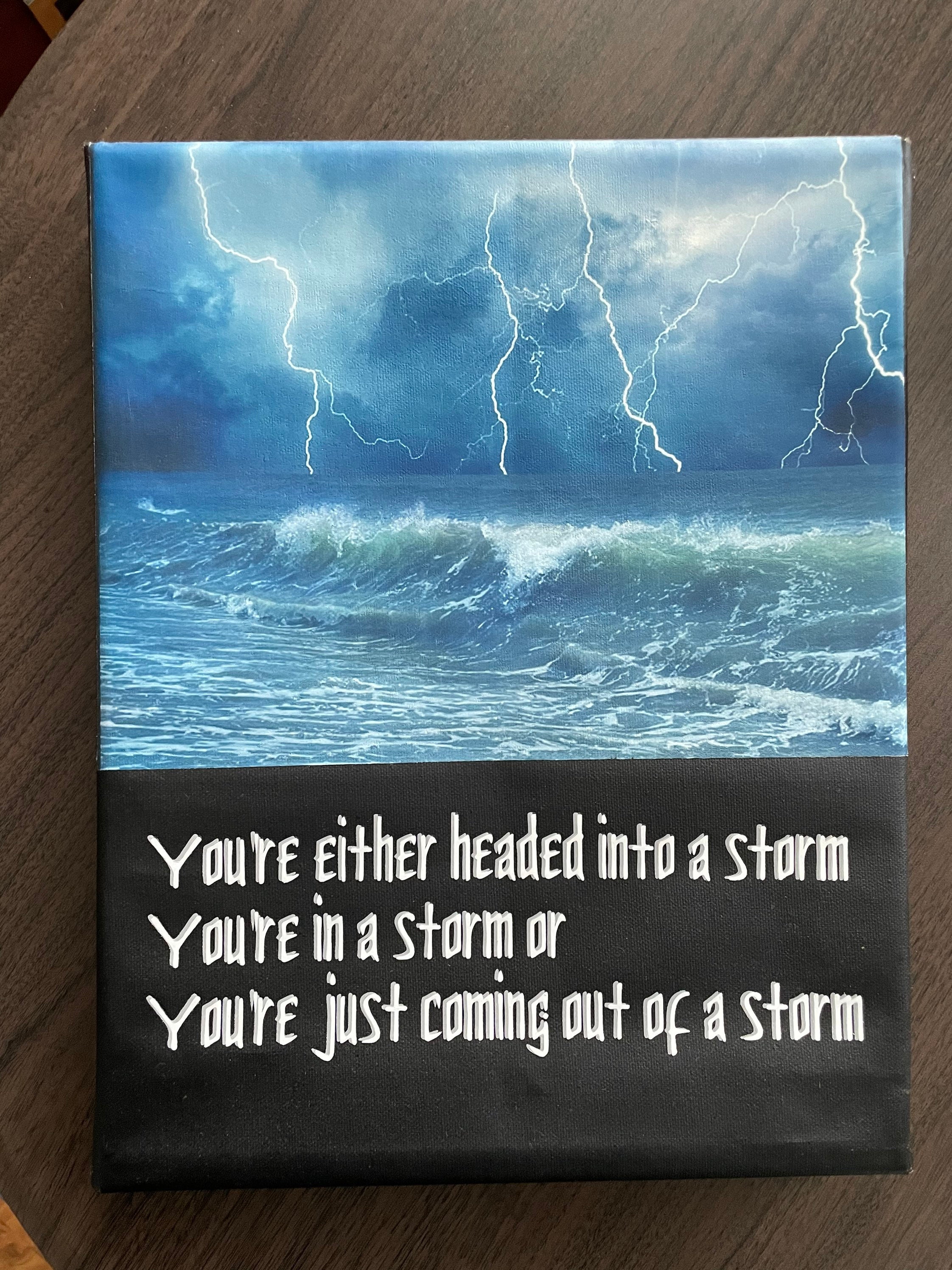 Storm Quote Canvas Print, Ocean Lightning Artwork (14x11) - Etsy