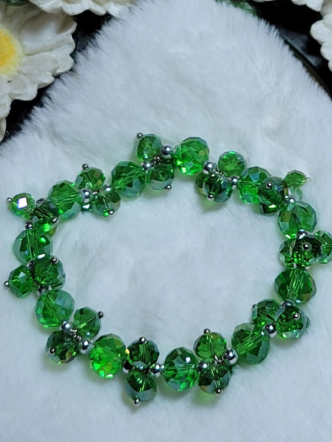 St. Patrick's Day Bracelet,sparkling Green Crystals Accented With ...