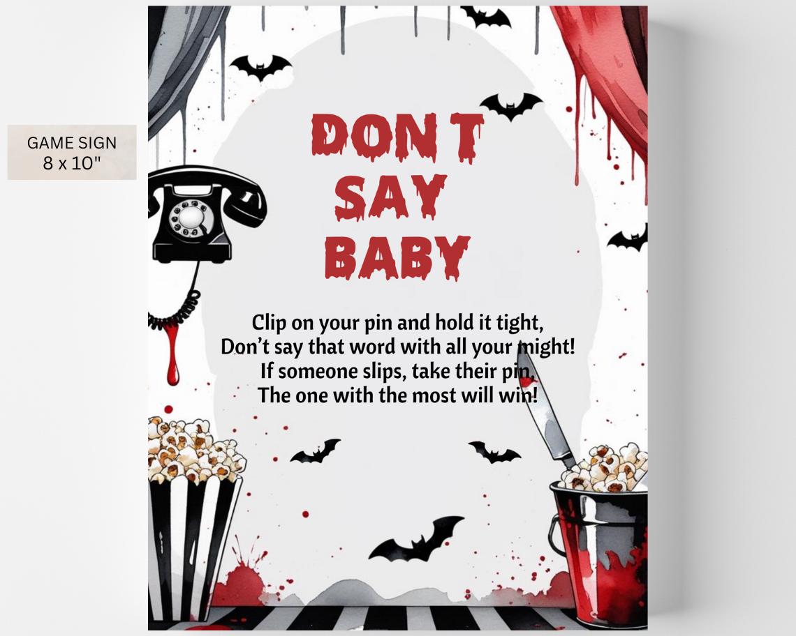 Scream Movie Baby Shower Bundle – Horror Halloween Digital Party Set ...