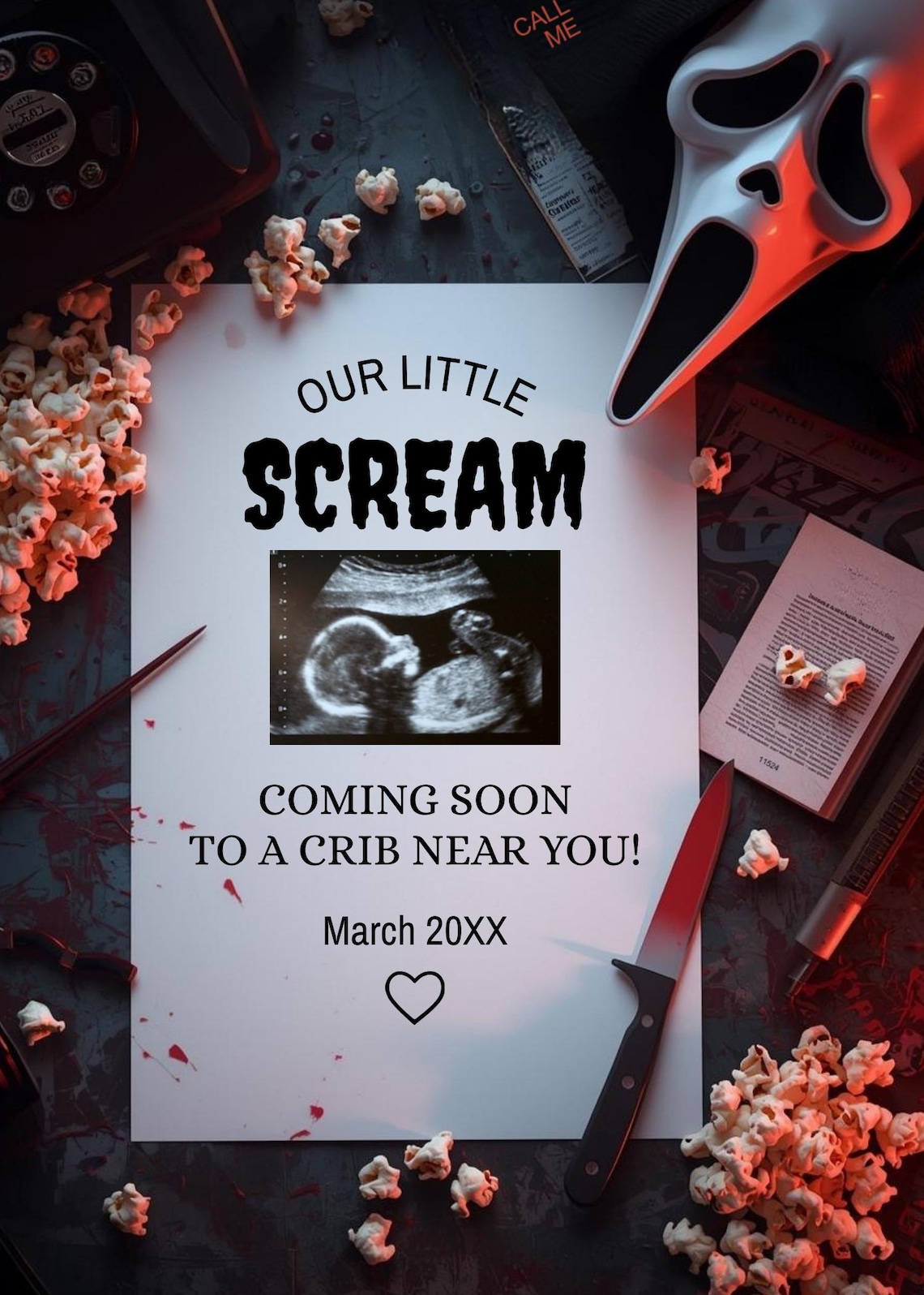 Scream-inspired Baby Announcement | Horror Movie Pregnancy Reveal ...