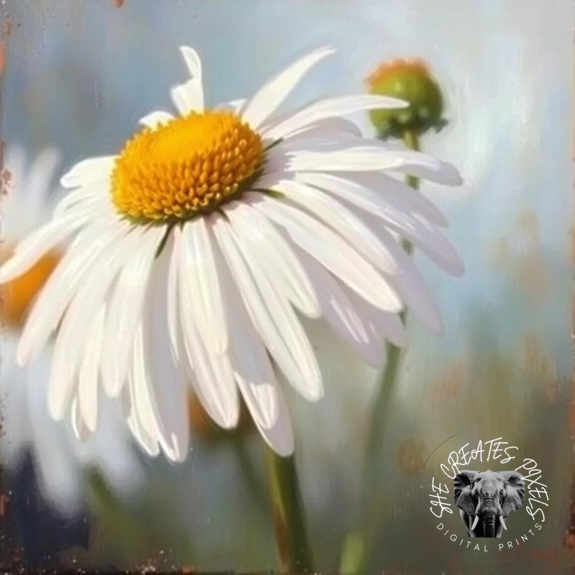 Moody Daisy Flower Art Print Instant Download Printable Wall Art Home ...