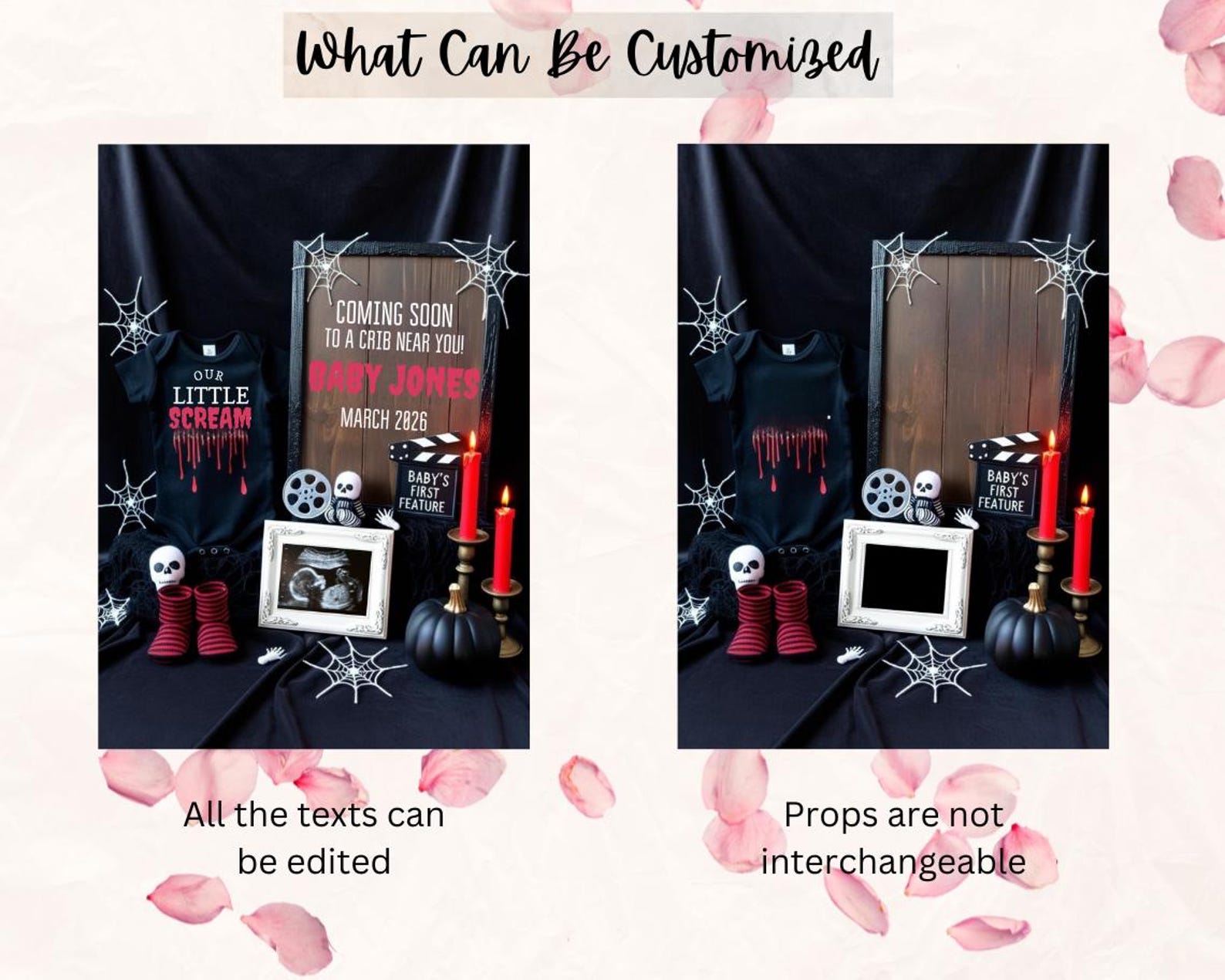 Horror Movie Baby Announcement | Spooky Halloween Theme | Editable ...
