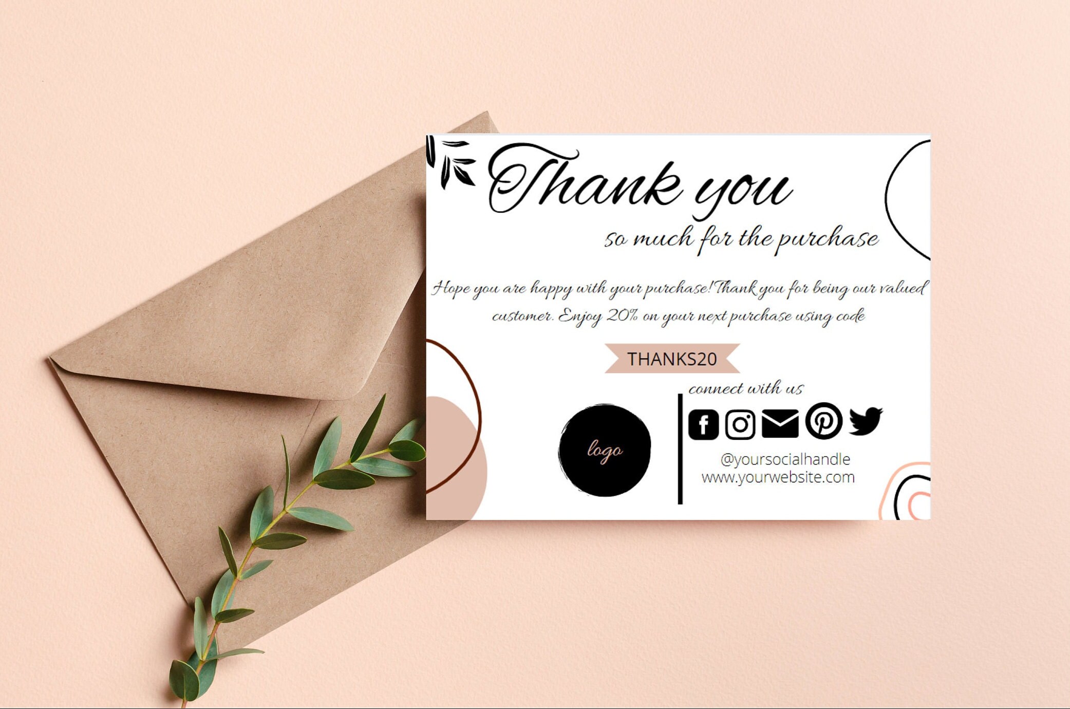 Editable Business Thank You Card Packaging Insert Cards - Etsy UK
