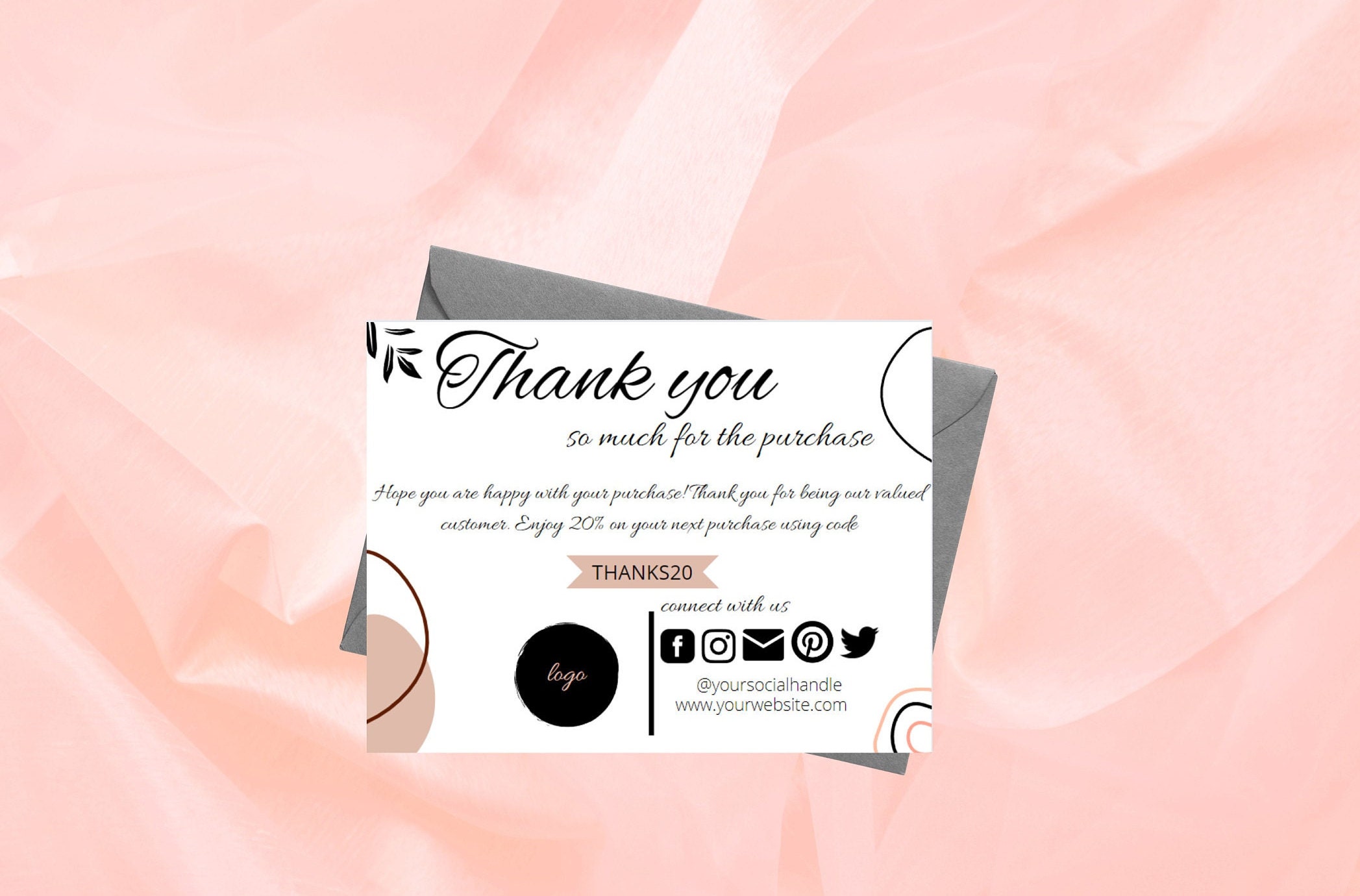 Editable Business Thank You Card Packaging Insert Cards - Etsy UK