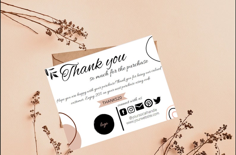 Editable Business Thank You Card Packaging Insert Cards - Etsy UK