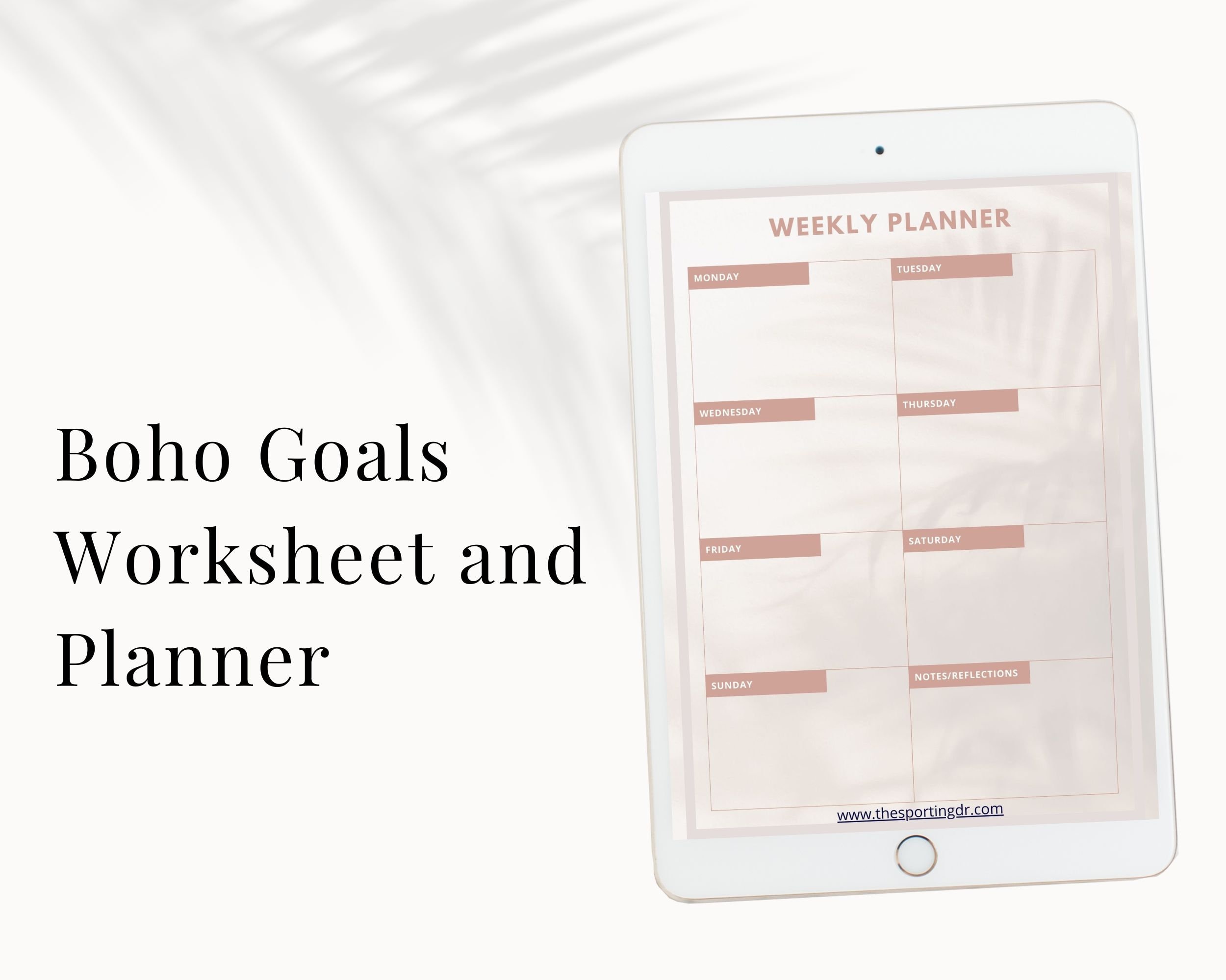 Boho Goals Worksheet and Planner Simple Themed Guide Reusable Printable ...