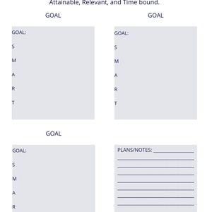 SMART Goals Worksheet | Simple Fillable Guide | Reusable Printable ...