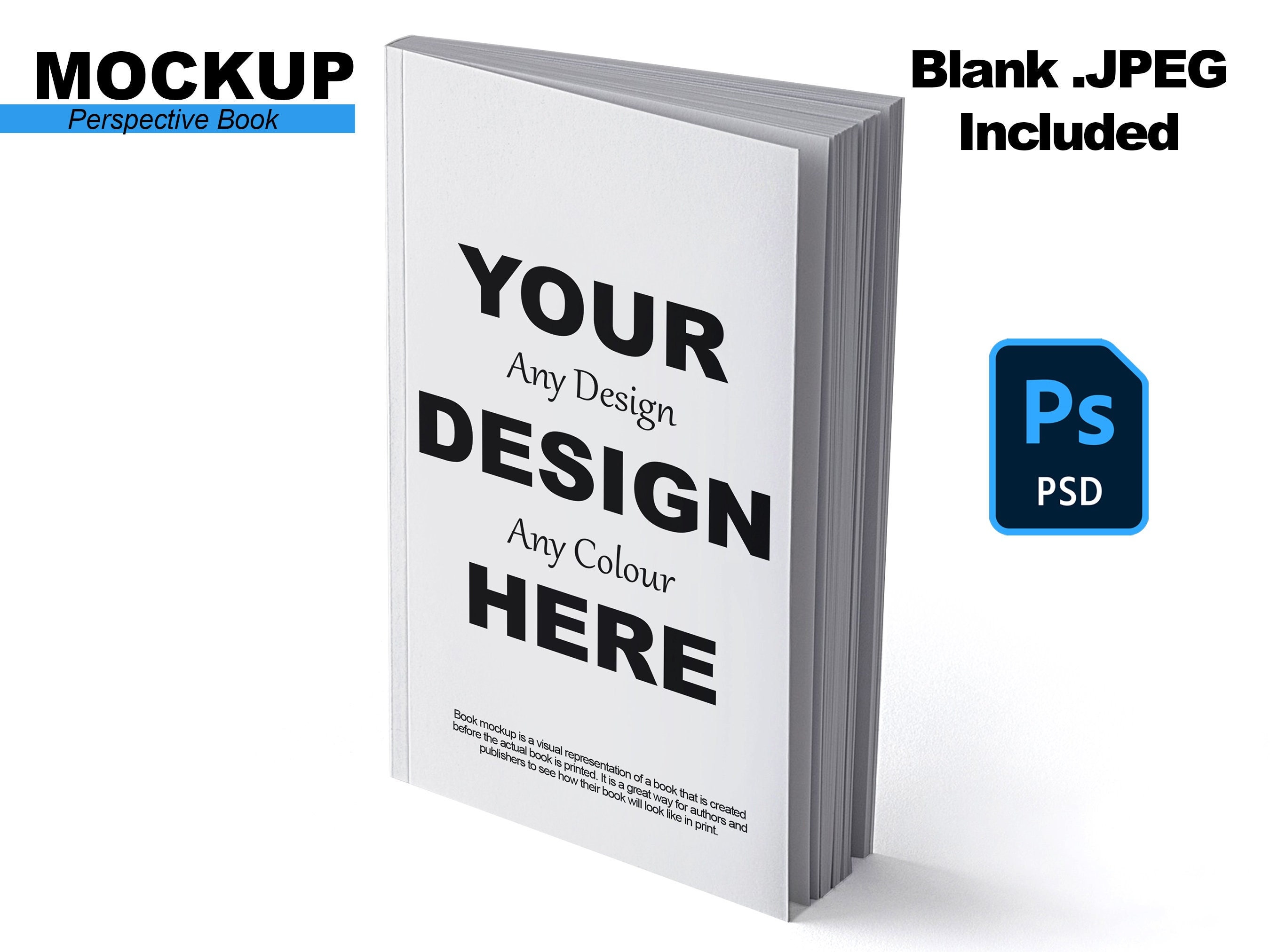 Book Cover Mockup Perspective Front Cover Photoshop Instant - Etsy