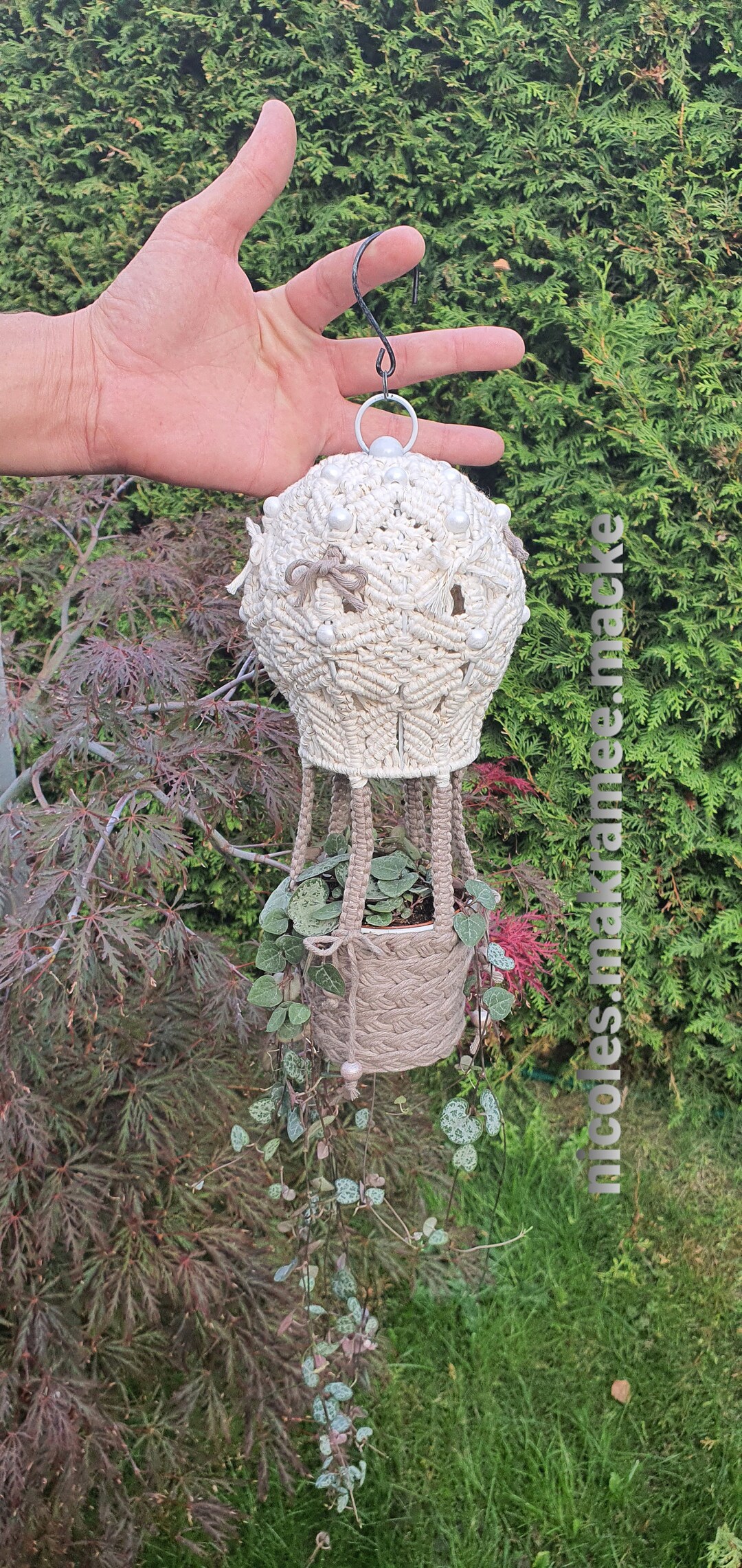 Macramé Hot Air Balloon, Macramé Balloon, Balloon, Flower Light - Etsy