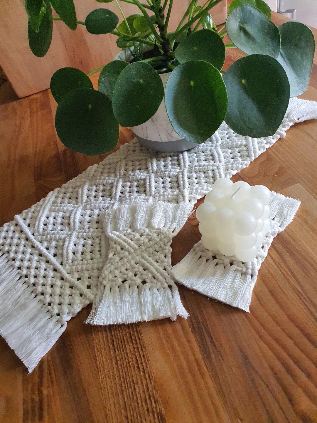 Macrame Table Runner Placemat Macrame Tablecloth Macrame Coaster Boho ...