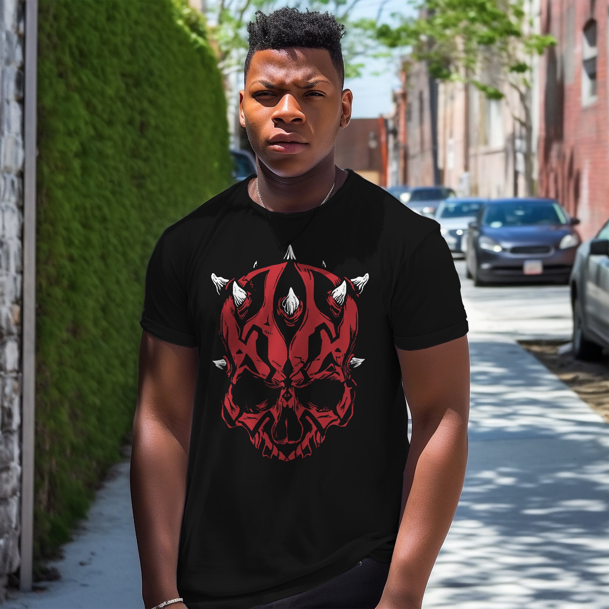 Darth Maul Skull Mens Shirt / Unisex StarWars Shirt / Nerd Geek Top ...