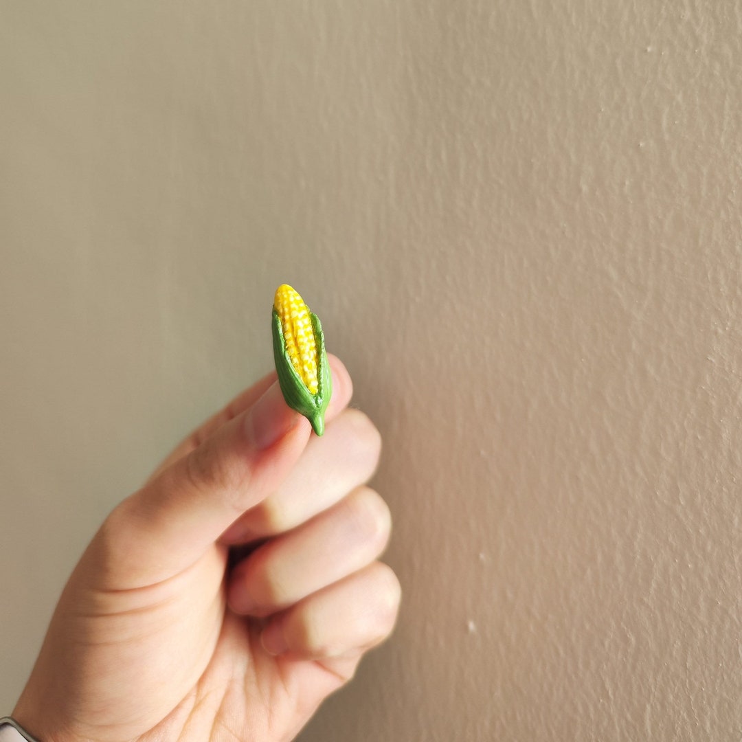Corn Brooch, Sweetcorn Pin, Green Yellow Brooch Pin, Vegetable Brooch ...