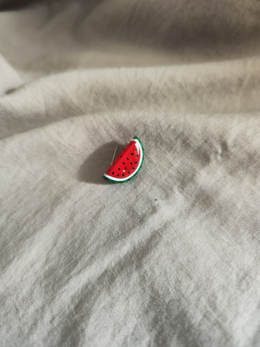 Watermelon Brooch, Fruit Pin, Red Green Brooch Pin, Red Brooch ...