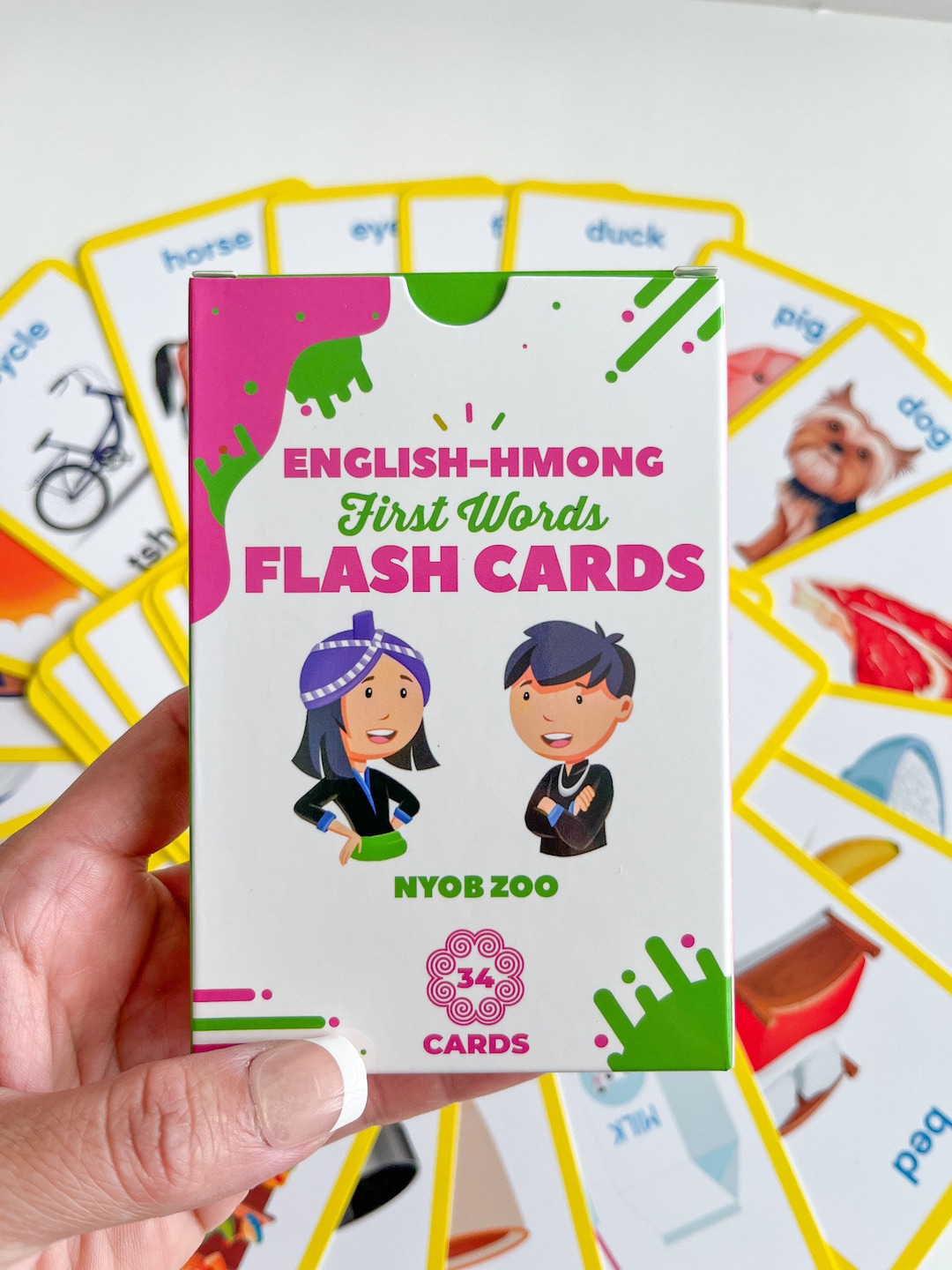 Hmong Flash Cards - English Hmong First Words Flash Cards Set - Etsy