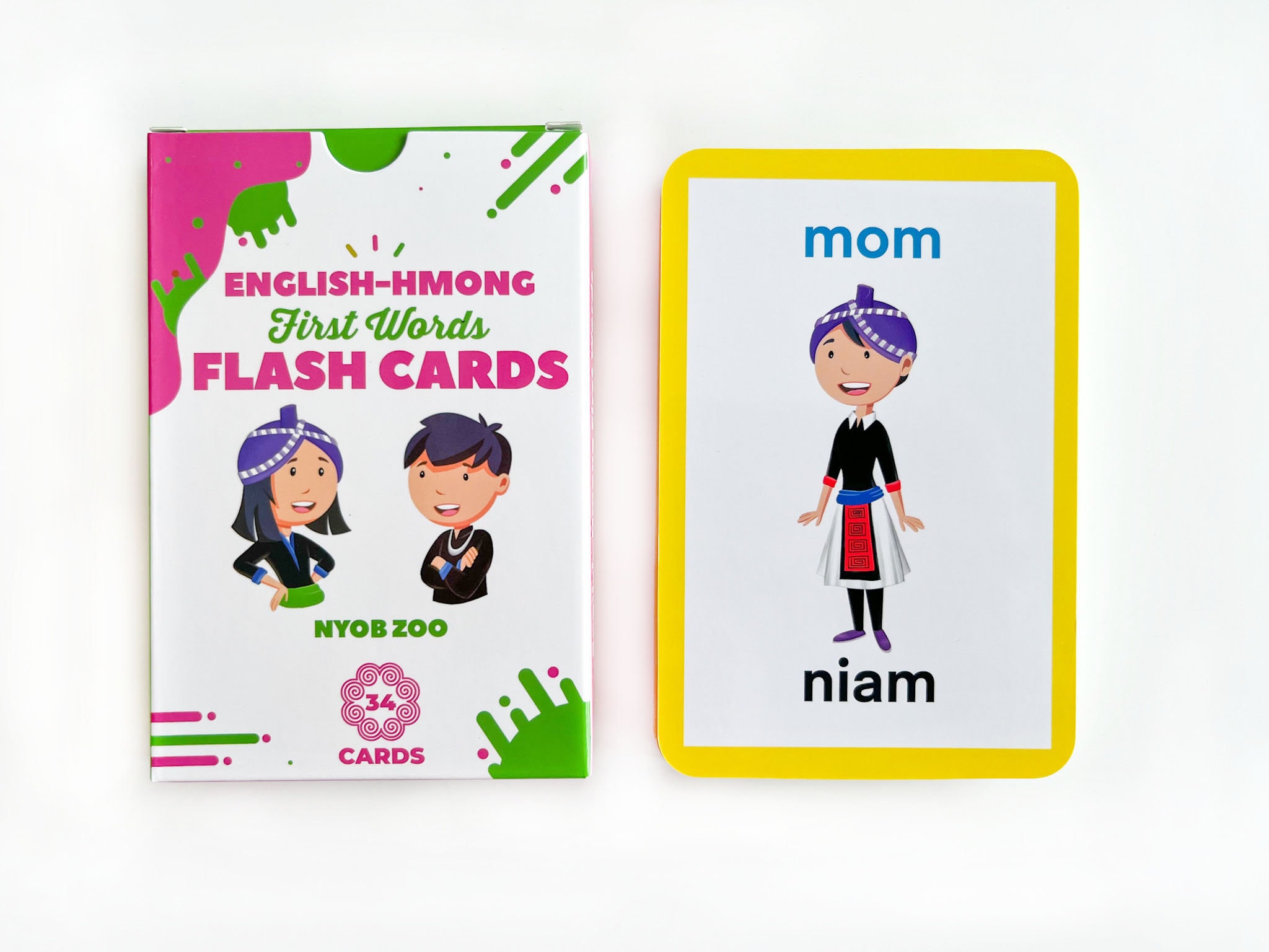 Hmong Flash Cards - English Hmong First Words Flash Cards Set - Etsy