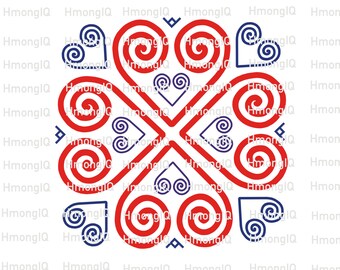 Hmong Heart Design 2 Hmong Pattern Hmong Digital Hmong SVG - Etsy
