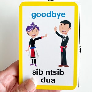 Hmong Flash Cards - English Hmong First Words Flash Cards Set - Etsy