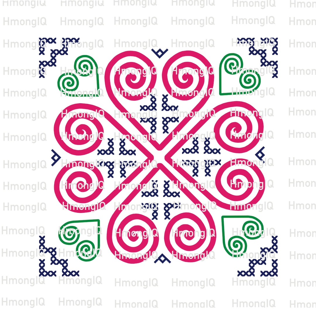Hmong Heart Design 2 Hmong Pattern Hmong Digital Hmong SVG - Etsy