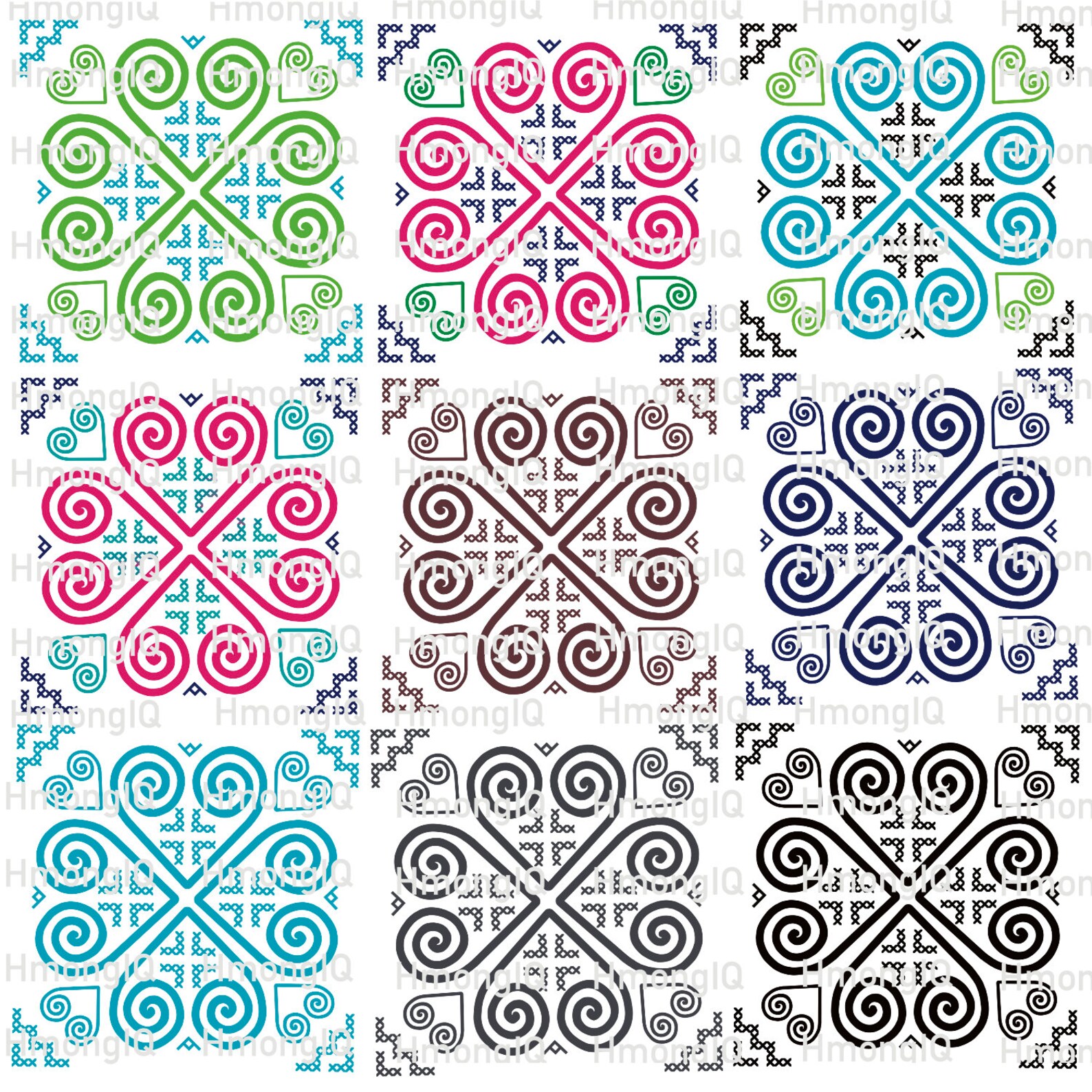 Hmong Heart Design 2 Hmong Pattern Hmong Digital Hmong SVG - Etsy