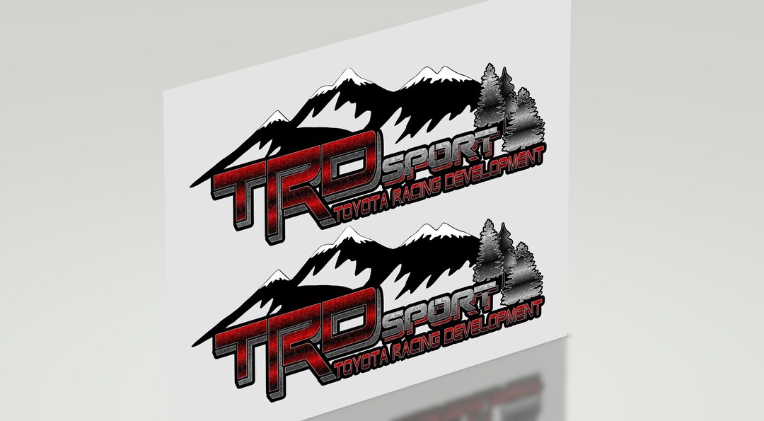 TRD Sport MOUNTAIN Red Snow Decals Stickers Tundra Tacoma Truck Bed ...