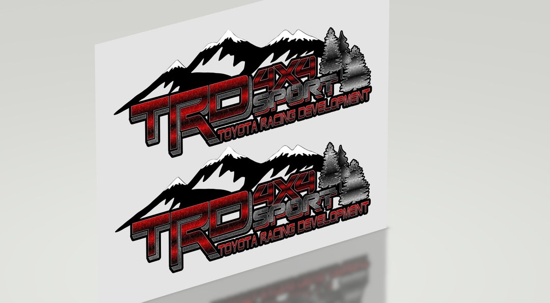 TRD 4x4 Sport MOUNTAIN Red Snow Decals Stickers Tundra Tacoma Truck Bed ...