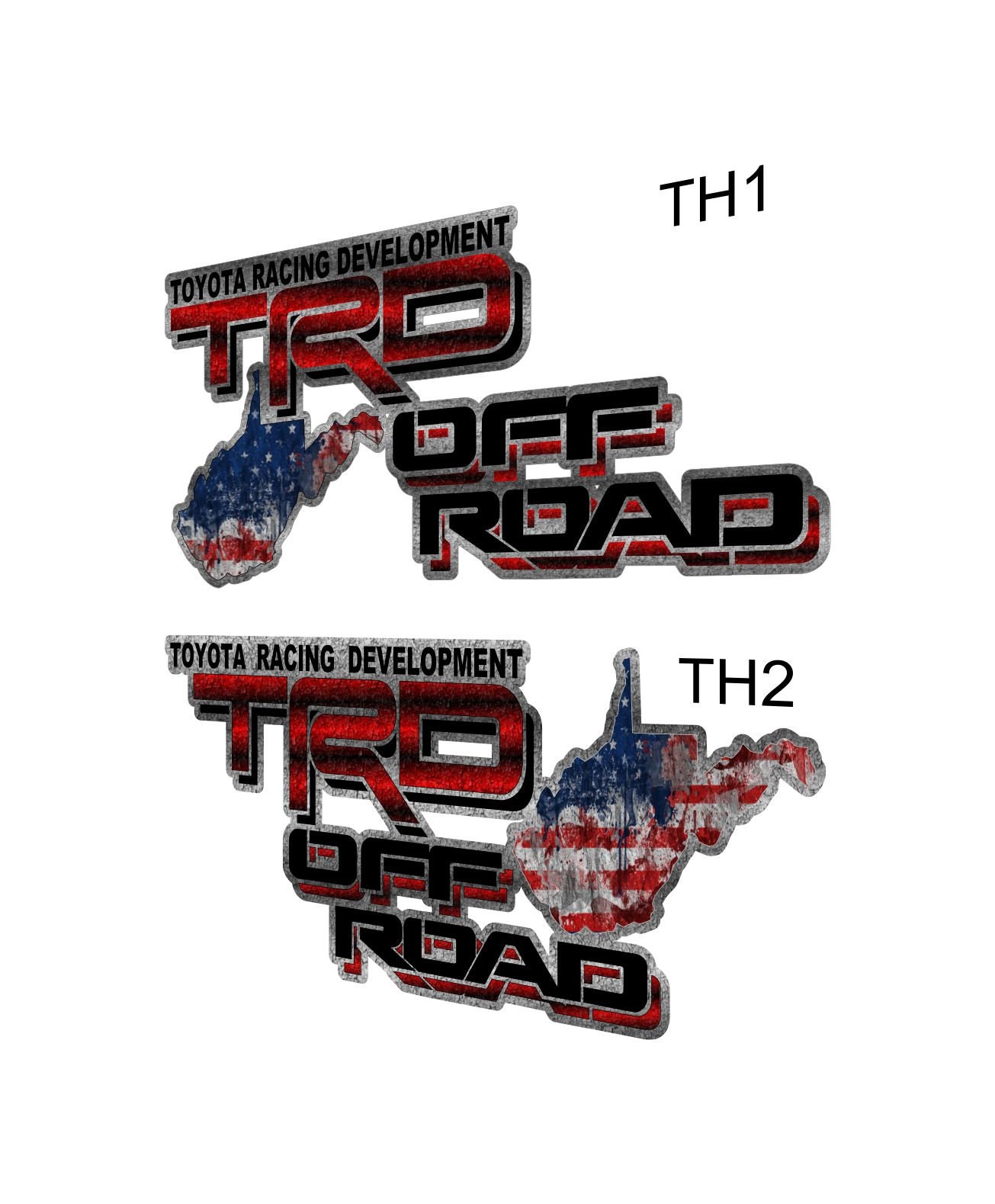 TRD West Virginia State off Road Decals Stickers Sport Tundra Tacoma ...