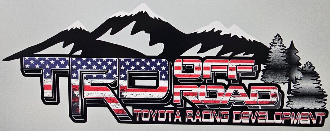 TRD off Road Mountain USA Flag Snow Decals Stickers Tundra Tacoma Truck ...