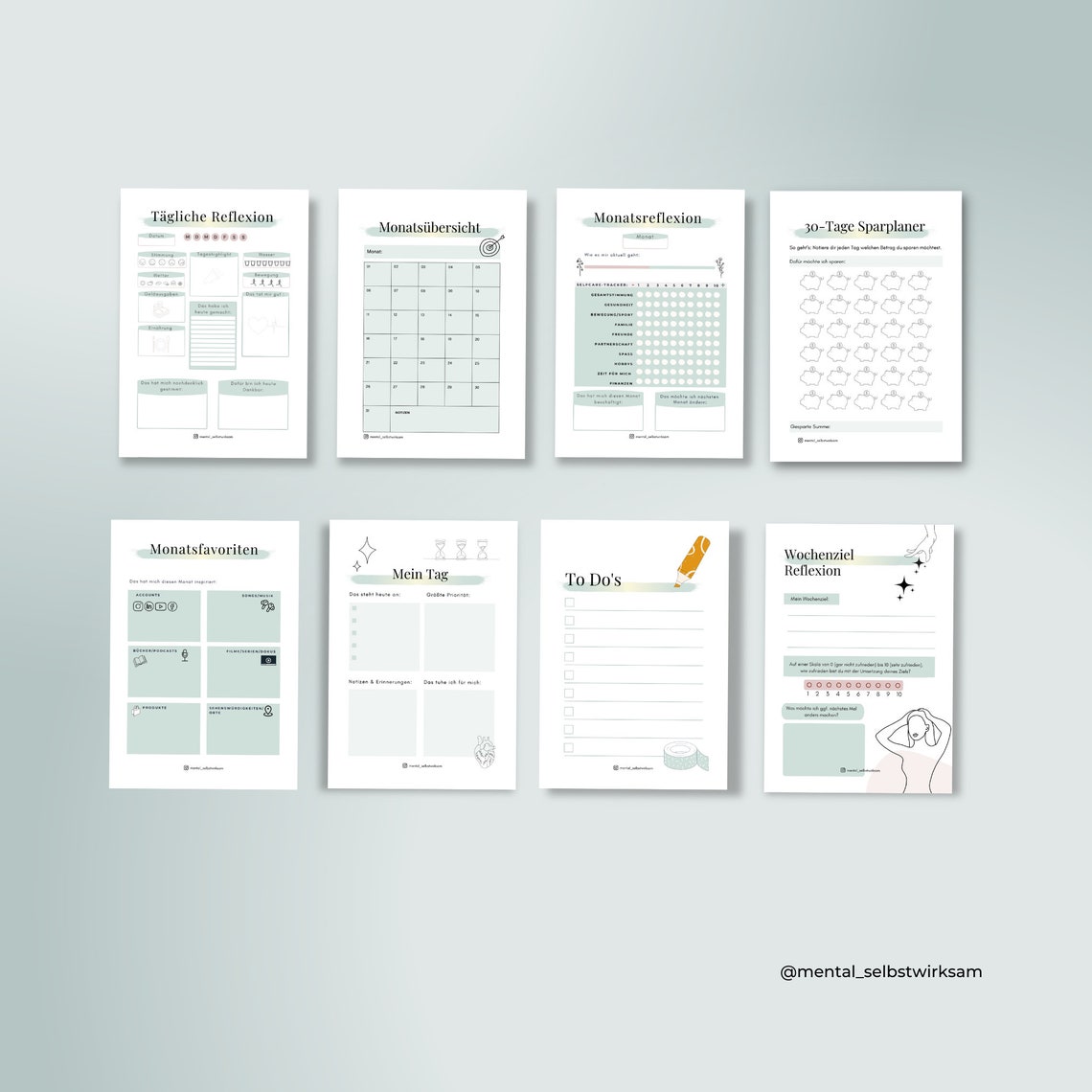 Self-Care Planer, Digitaler Terminplaner, Wochenplan zum ausdrucken, To ...