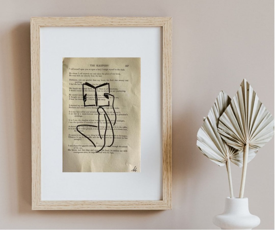 Original Ink Drawing, Original Drawing on Vintage Paper, Vintage Paper ...