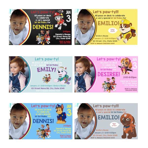 Paw Patrol Chase Party Invitation - Etsy