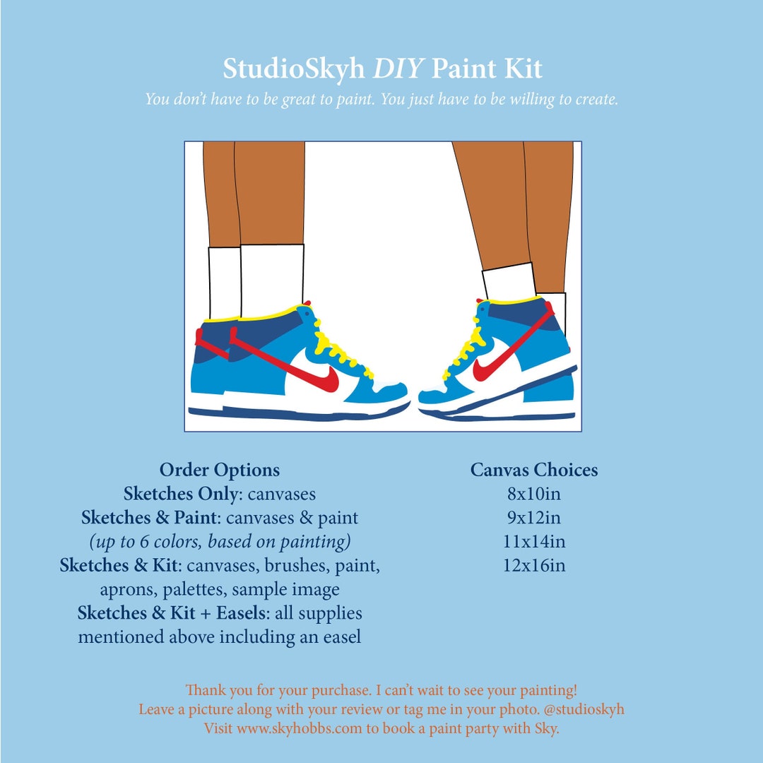 Couples DIY Paint Party Kit, Date Night, Paint and Sip, Pre-sketched ...