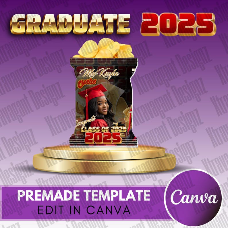 Graduation 2025 Party Favor Template Bundle | Canva Editable Graduation ...