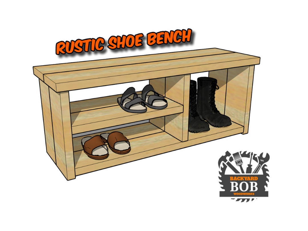 DIY Rustic Shoe Bench Plan / Shoe Bench / Digital Plans / - Etsy