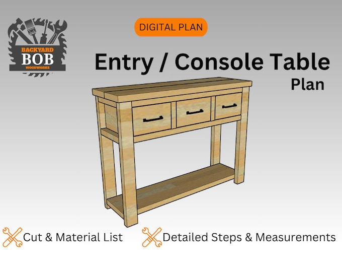 Entryway Table DIY Build Plans - Hallway Table - Side Table - PDF ...