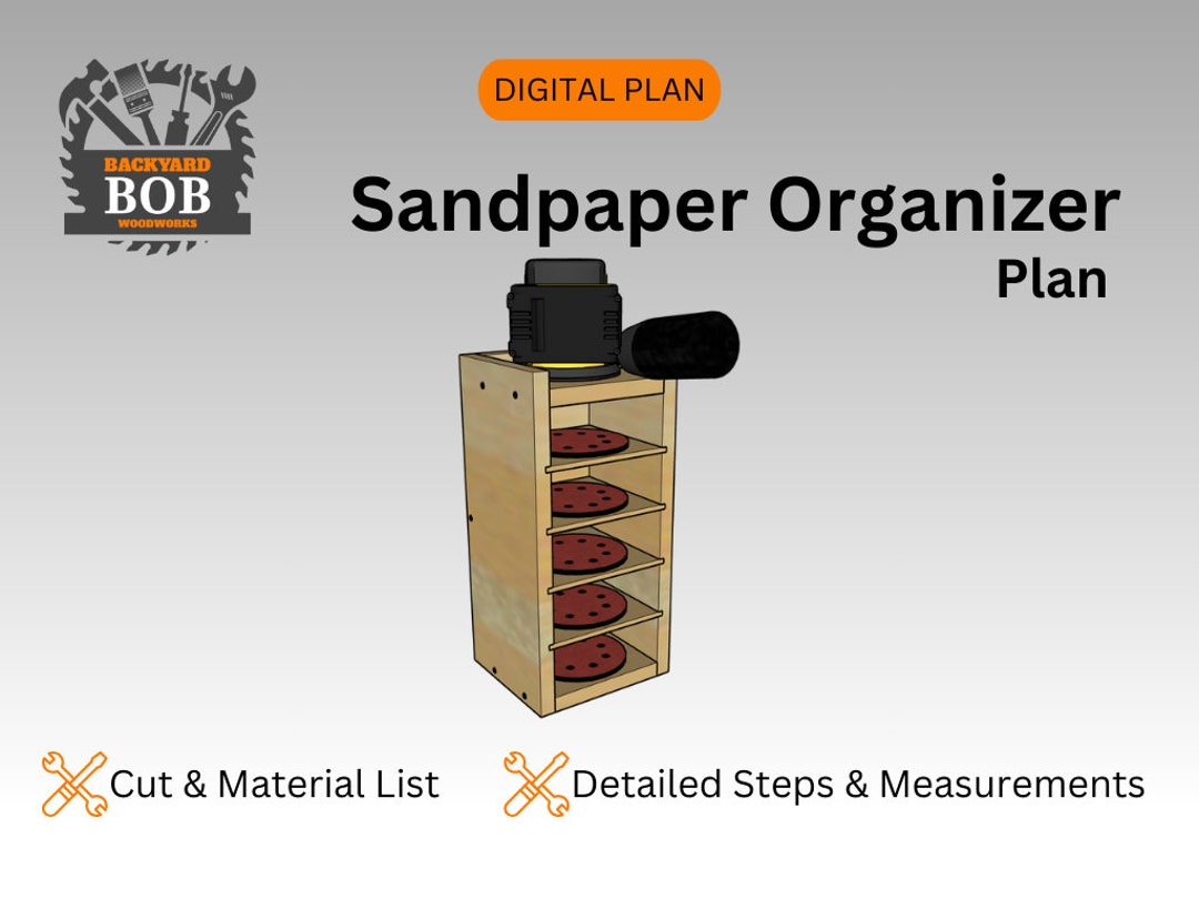Sandpaper Organizer Woodworking Plan, DIY Sander Storage (digital Plan ...